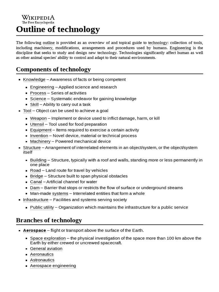Outline of Technology | PDF | Engineering | Science