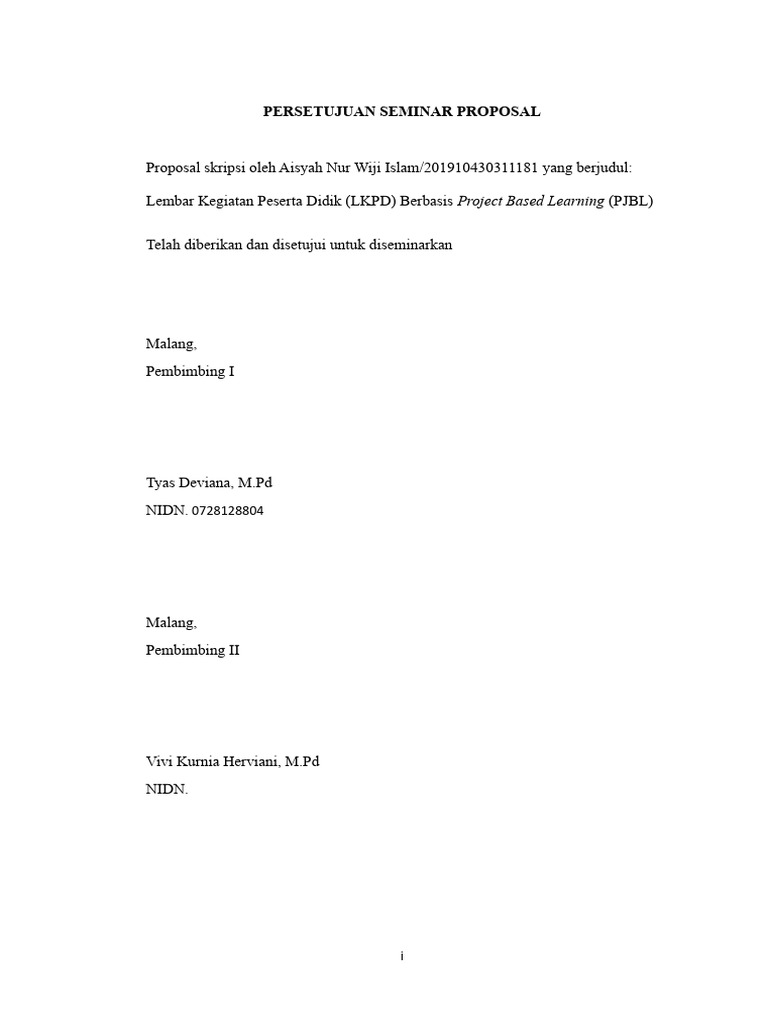 Seminar Proposal Bab 1-3 + Lamiran (1) (2) - Baruuu | PDF