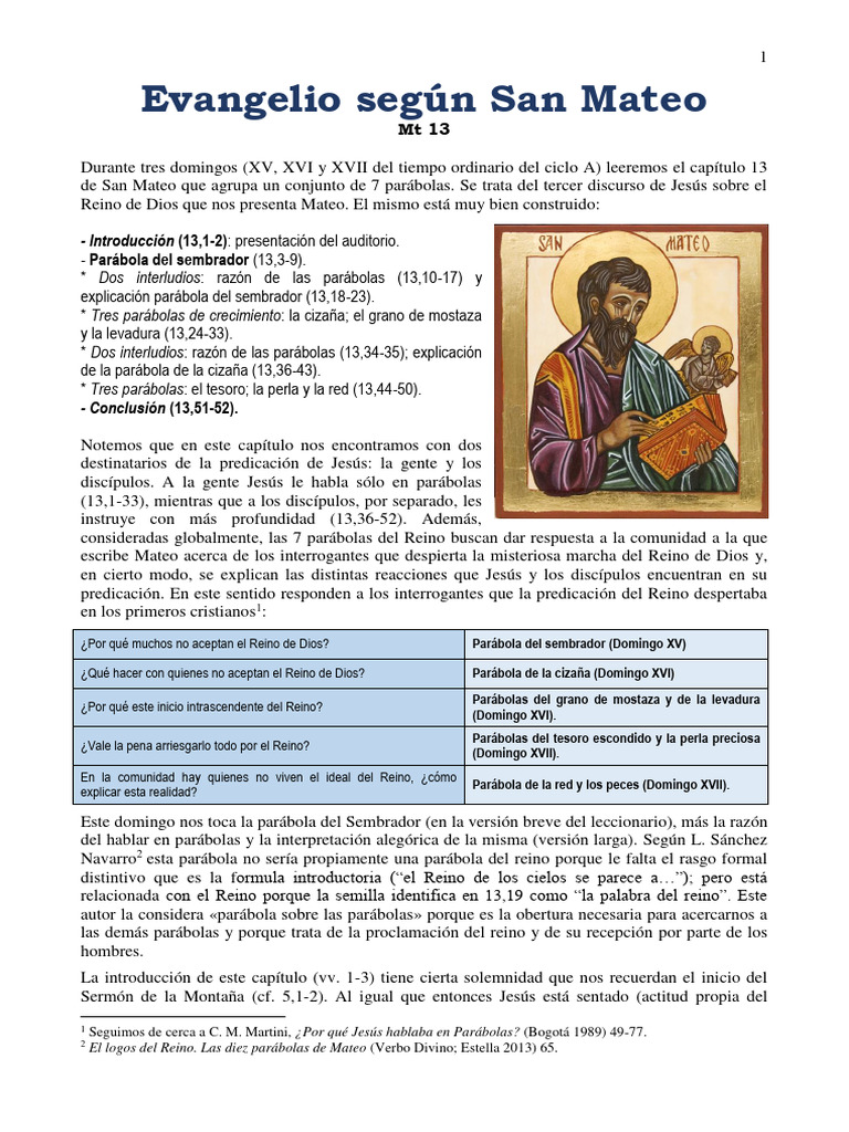 Evangelio de San Mateo | PDF | Parábolas de Jesús | Jesús