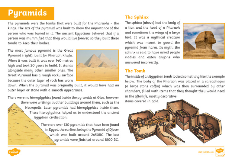 t2 H 4488 The Ancient Egyptians The Pyramids Information Print Out ...