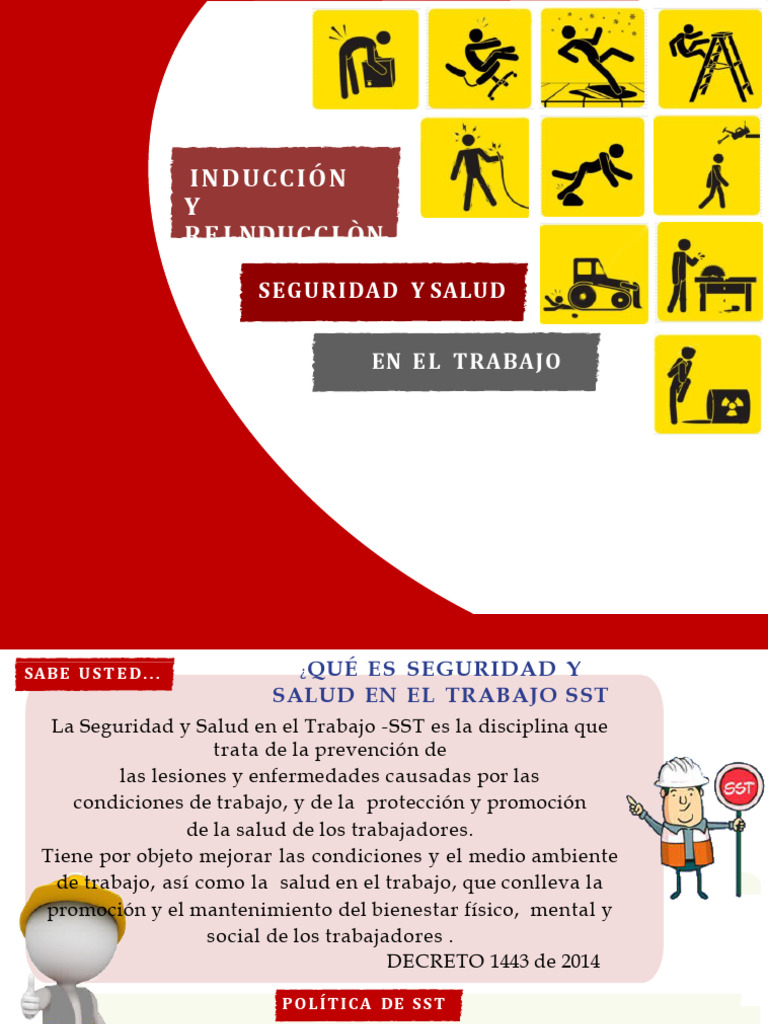 Cartilla Inducción Y-O Reinducción SG-SST | PDF | Riesgo | Seguridad y salud ocupacional