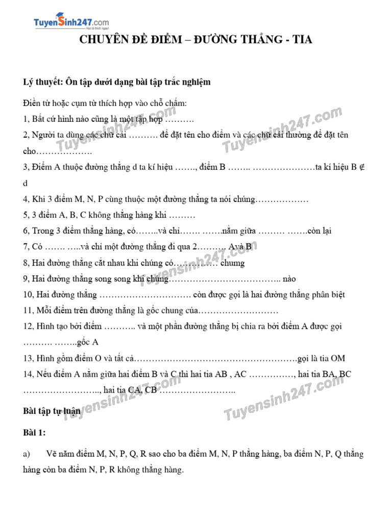 Chuyen de Diem Duong Thang Tia | PDF