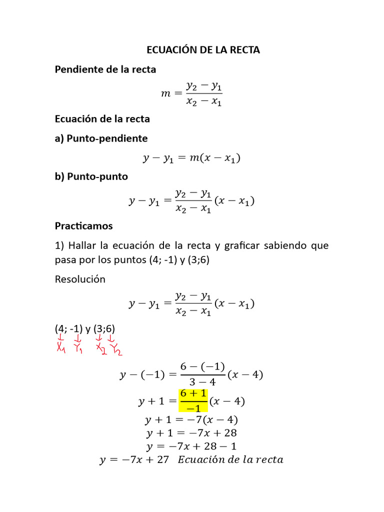 03 - 05 - Ecuación de La Recta | PDF | Objetos matemáticos | Matemáticas