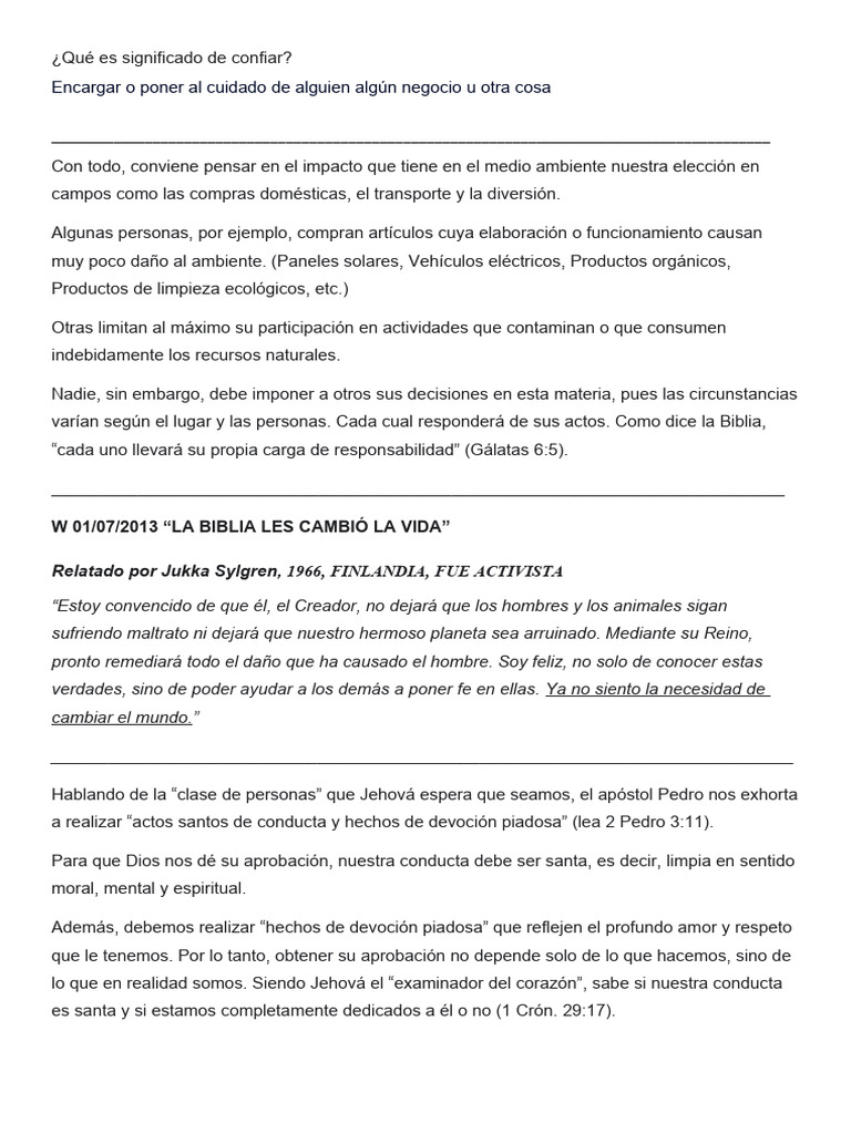 Qué es significado de confiar | PDF | Dios | Amor