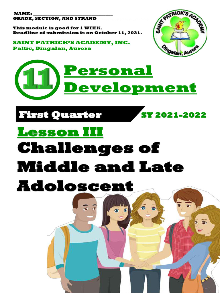 PerDev Q1-L3 | PDF | Adolescence | Developmental Psychology