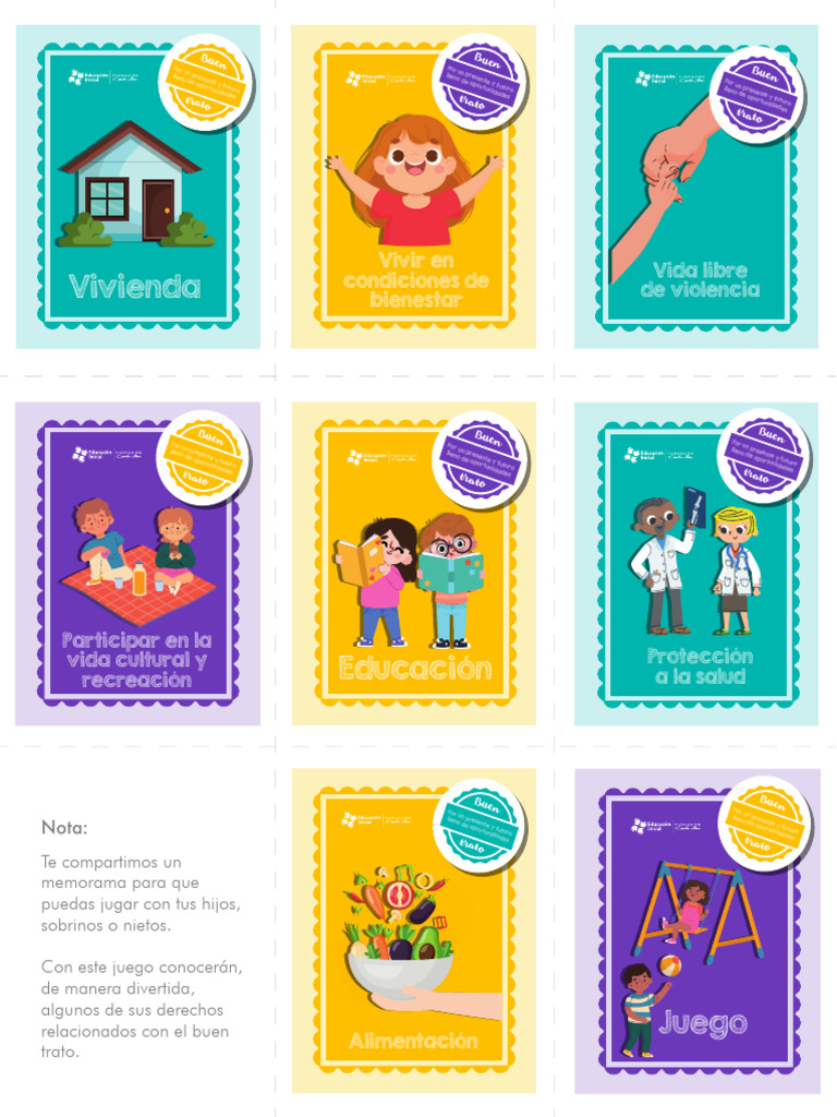 Memorama de derechos de los niños | PDF | Derechos humanos | Justicia