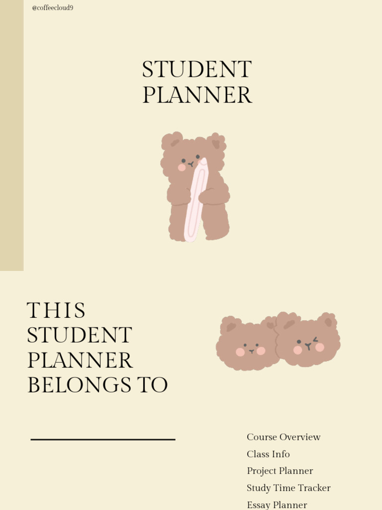 @coffeecloud9 Cute Study Planner | PDF