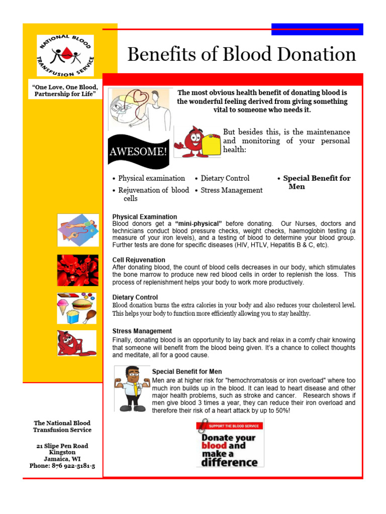 Benefits Poster | PDF | Blood Donation | Blood