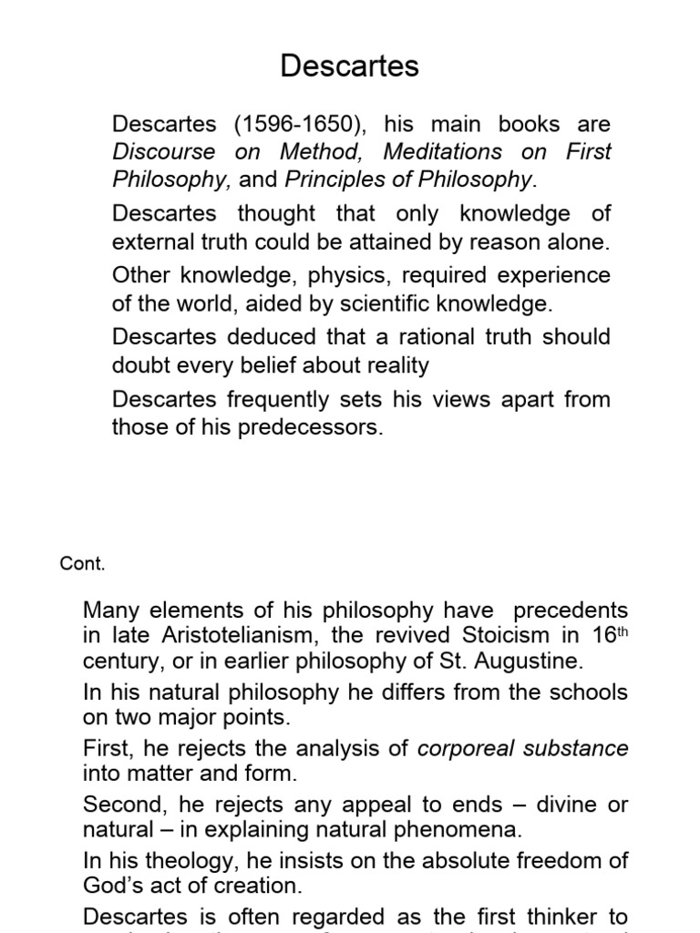 Epistemology S3 Rasionalisme Logis | PDF | Immanuel Kant | René Descartes