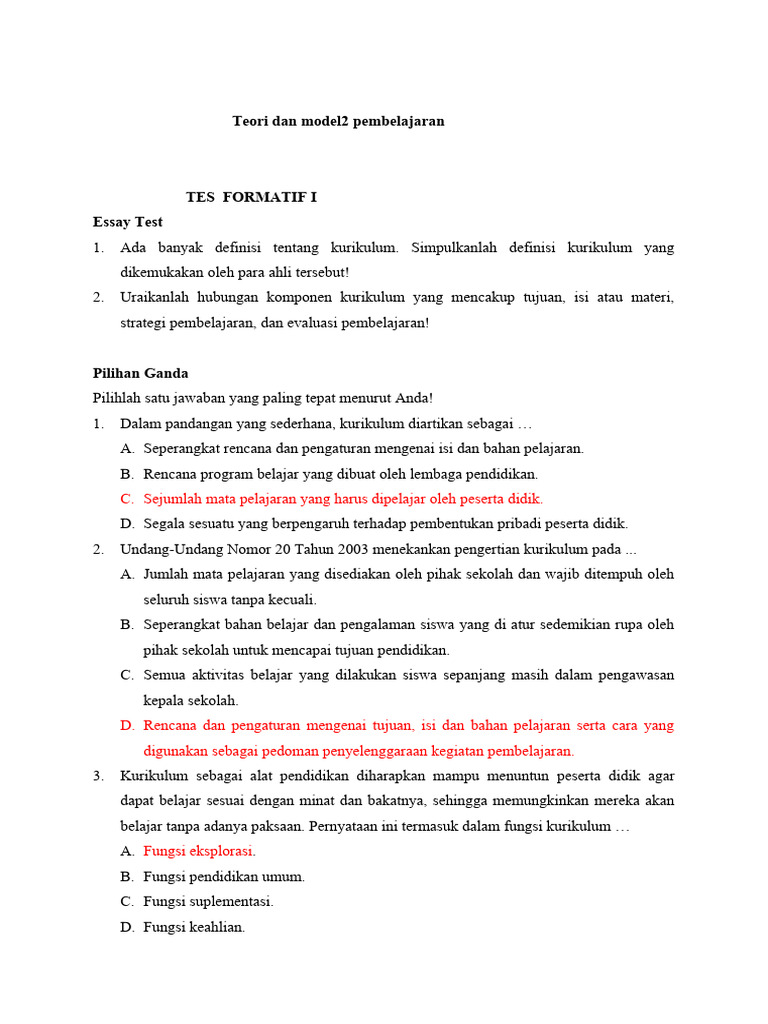 Soal KURIKULUM PRINT BESOK | PDF