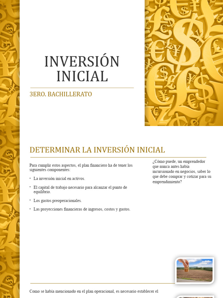 iNVERSIÓN INICIAL | PDF | Inversiones | Iniciativa empresarial
