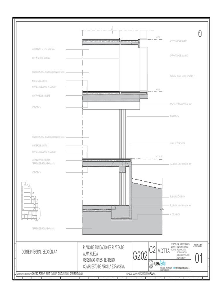 Terraza Palace Replanteo-Corte Integral A-A | PDF | edificio | Material compuesto