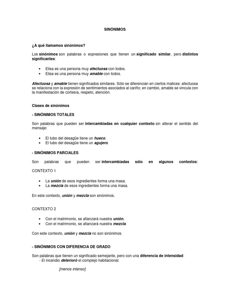 Listado Sinonimos | PDF