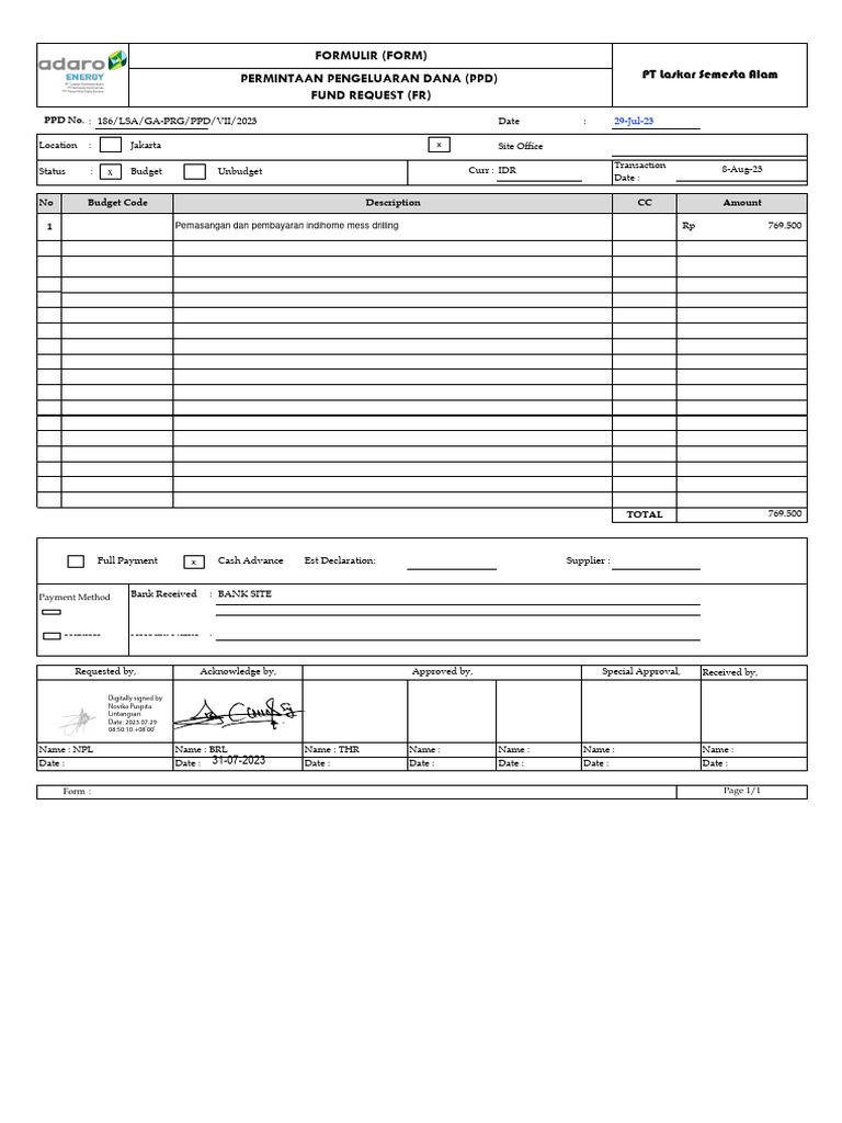 PPD Advance Indihome Mess Driling 2 | PDF | Service Industries | Personal Finance