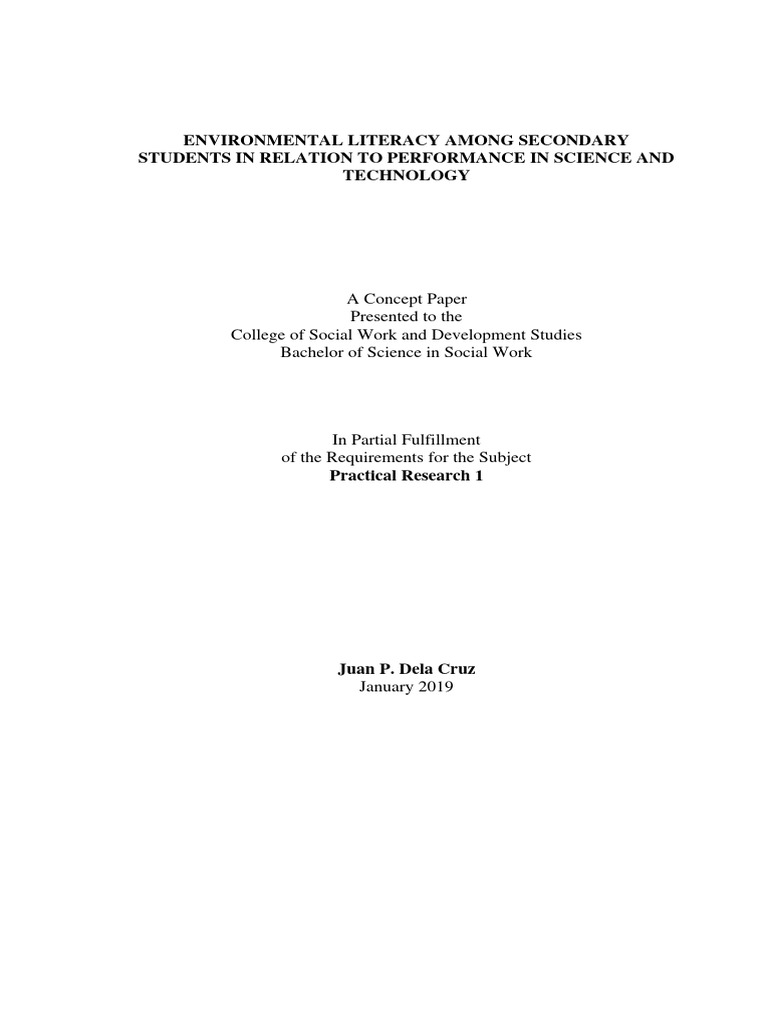 SAMPLE Concept Paper | PDF | Attitude (Psychology) | Likert Scale