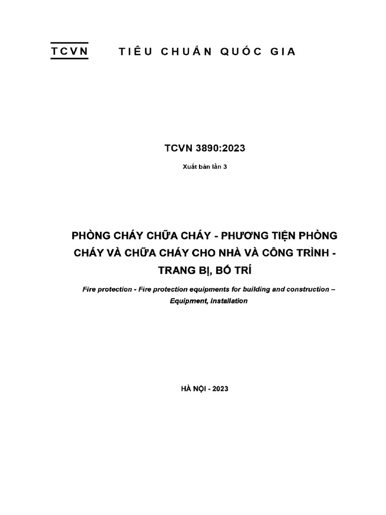 TCVN 3890 - 2023 - PCCC - Phuong Tin PCCC Cho Nha Va Cong Trinh | PDF