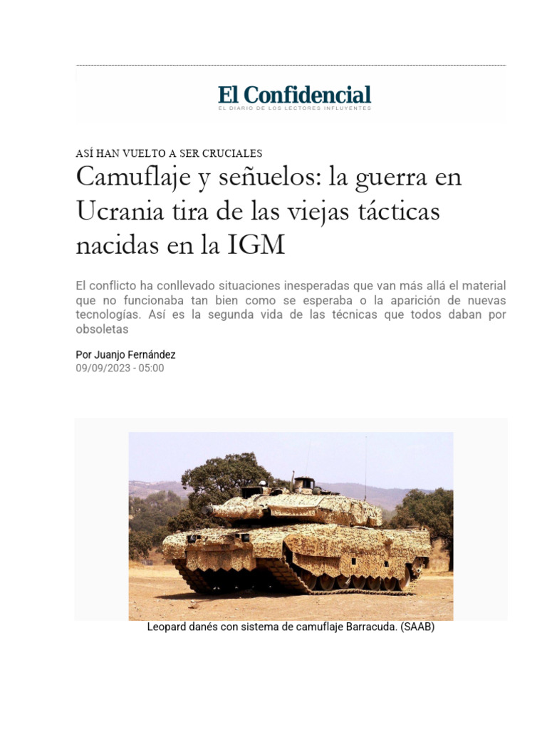 Camuflaje y Señuelos - La Guerra en Ucrania Tira de Las Viejas Tácticas Nacidas en La IGM | PDF ...