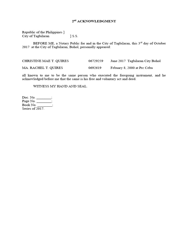 2nd Acknowledgment Document Bohol | PDF | Politics