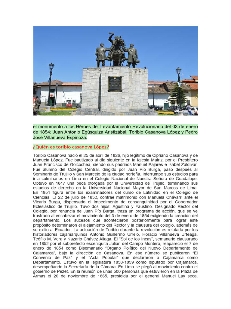 Los 3 Lideres de La Revolucion de El 3 de Enero de 1854 | PDF