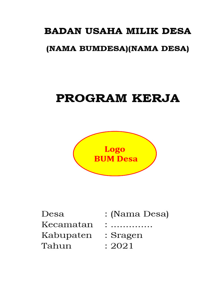Program Kerja BUMDesa | PDF