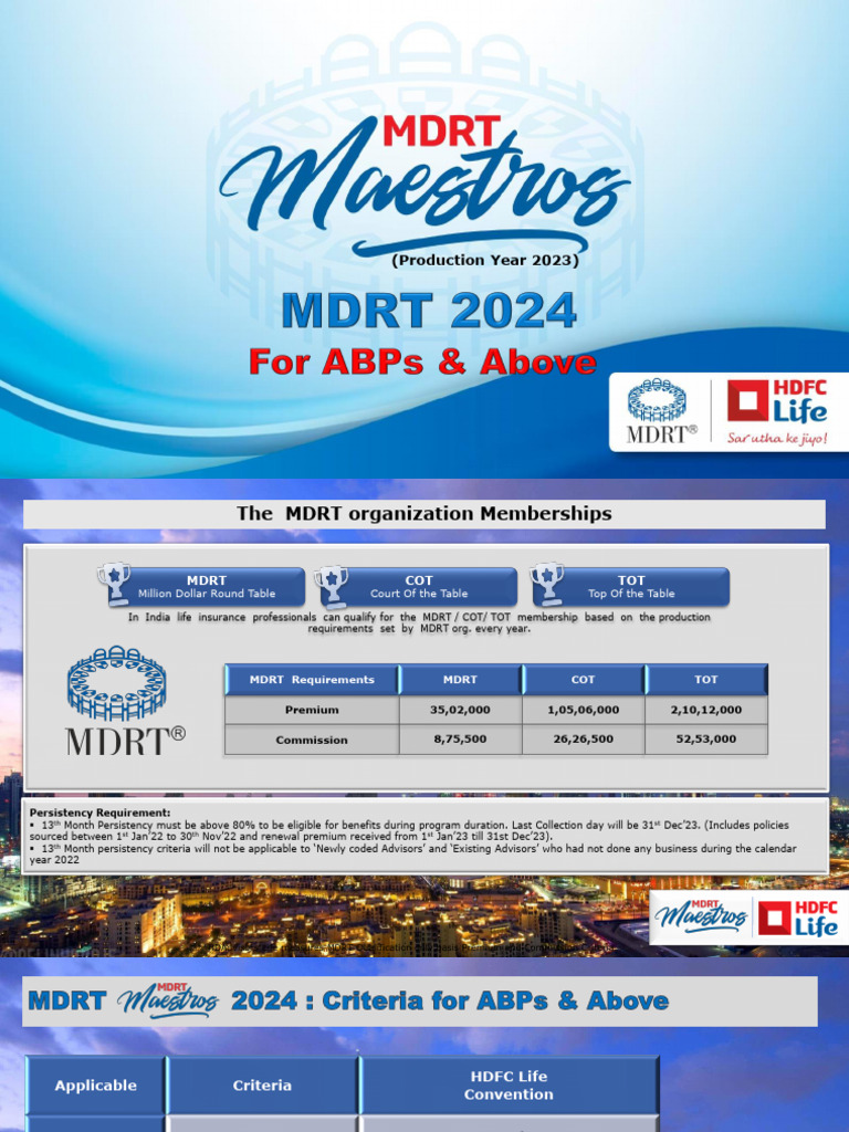 MDRT Maestros 2024 For ABP | PDF | Insurance | Taxes