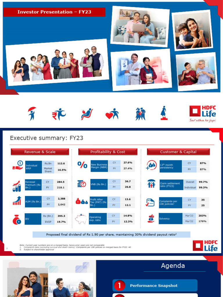 FY23 Investor Presentation Summary | PDF | Dividend | Insurance