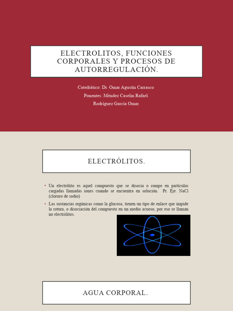 Electrolitos y Regulación del Agua Corporal | PDF | Electrólito | Sodio
