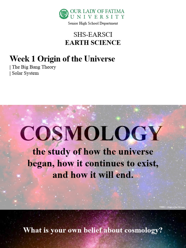 ES Week 1 Origin of The Universe and The Solar System | PDF | Solar ...