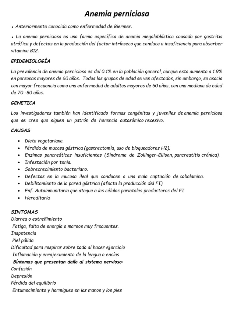 Anemia Perniciosa Descargar Gratis Pdf Anemia Vitamina B12