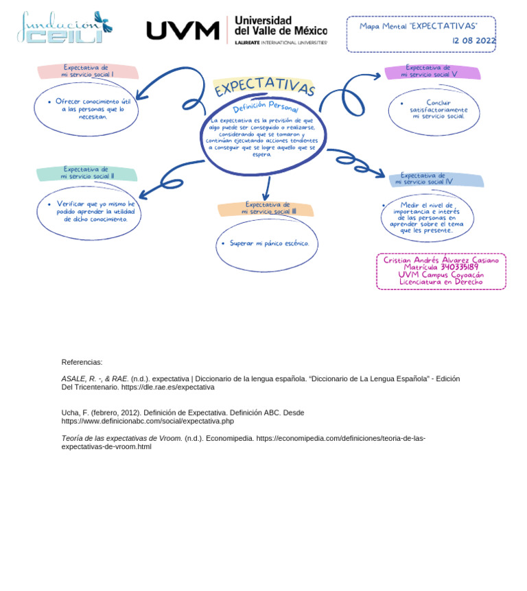 Tarea III Formación Personal y Profesional "MAPA MENTAL EXPECTATIVAS" | PDF | Lingüística | España