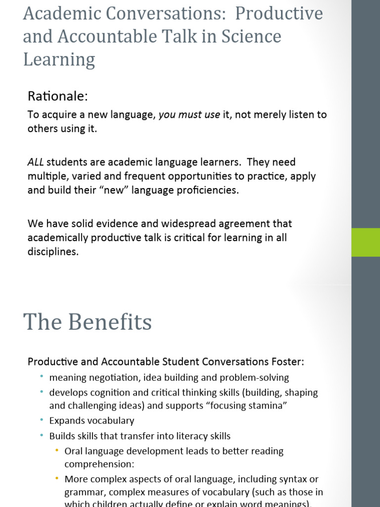 Academic Conversations S JCC Day 3 | PDF | Reading Comprehension | Teachers