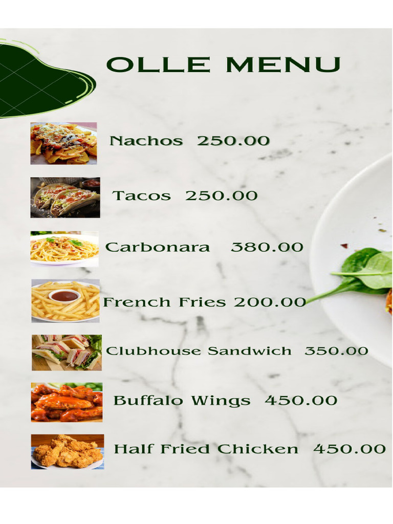 Olle Menu | PDF