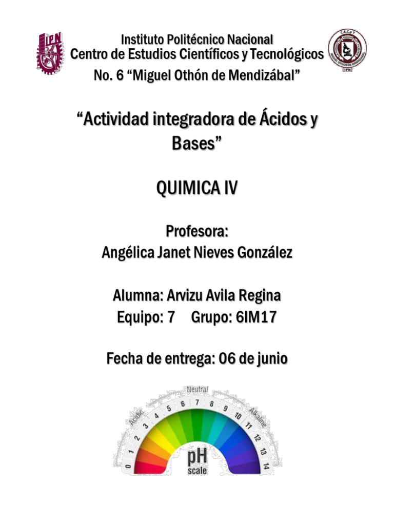 Actividad Integradora de Ácidos y Bases | PDF | Ph | Ácido