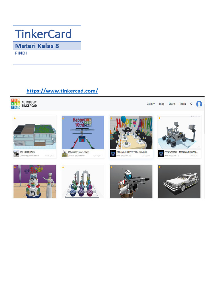Tinkercad: Platform Desain 3D dan Elektronik | PDF