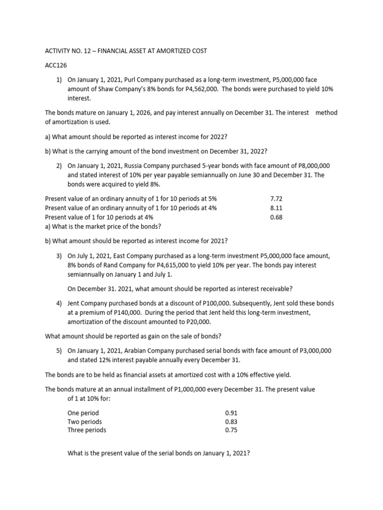 Financial Assets at Amortized Cost | PDF Financial Assets at Amortized Cost | PDF