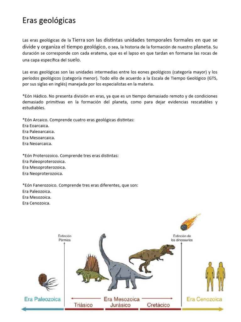 Eras Geológicas | PDF | Roca (geología) | Placas tectónicas