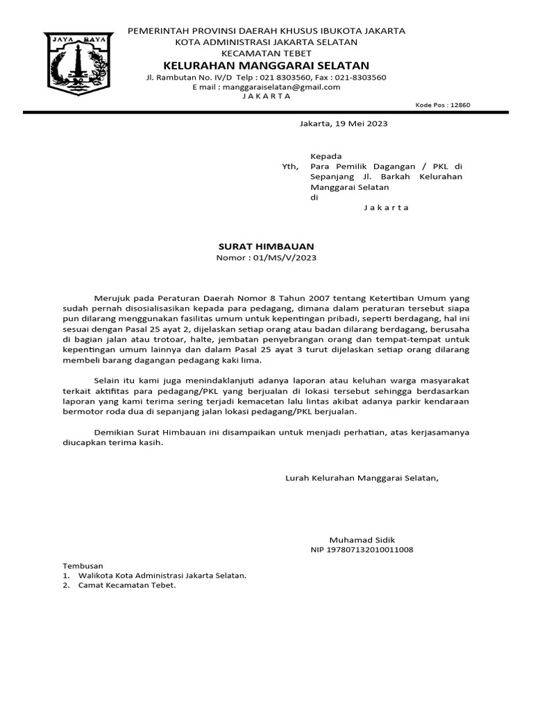 Himbauan Penertiban PKL di Jakarta | PDF