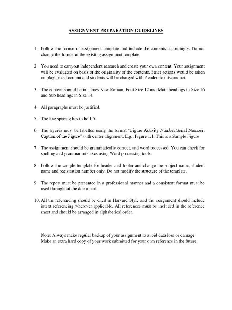 Assignment Guidelines | PDF