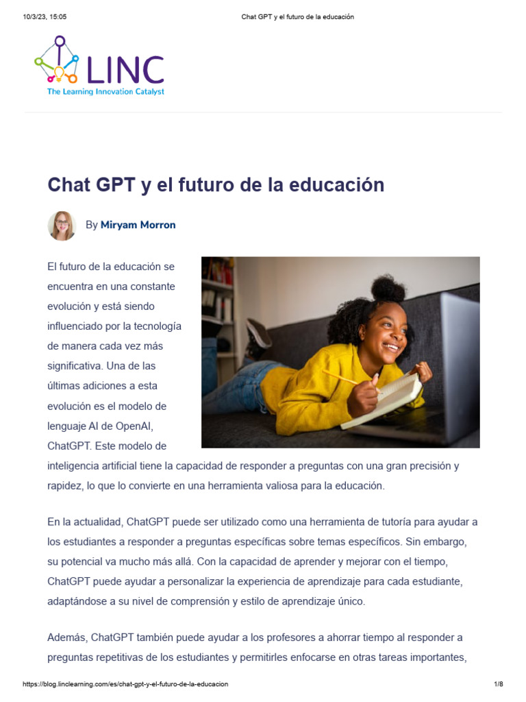 ChatGPT: Transformando la educación | PDF | Inteligencia artificial ...