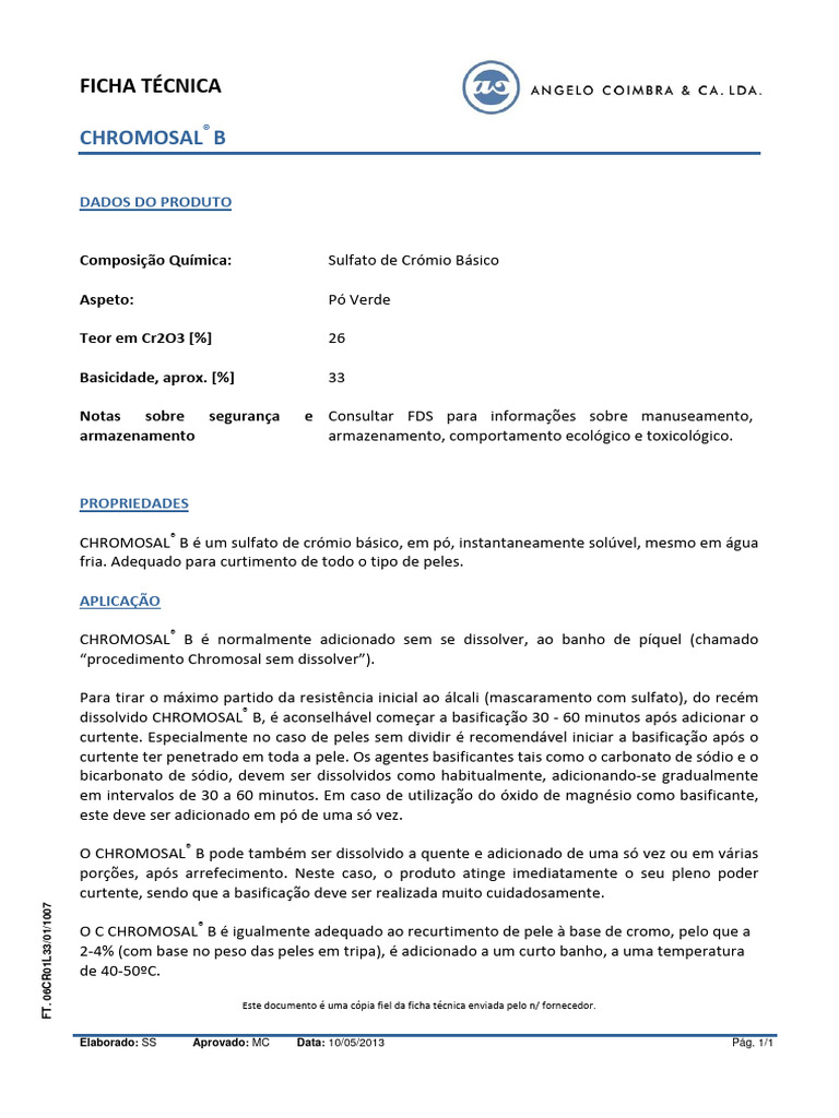 Cromossal B | PDF | Compostos químicos | Materiais