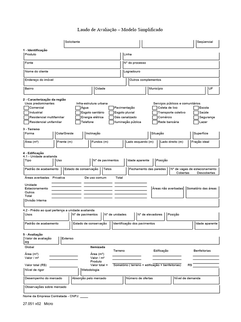 Modelo de Laudo Simplificado | PDF | Mercado (economia) | Desenvolvimento profissional