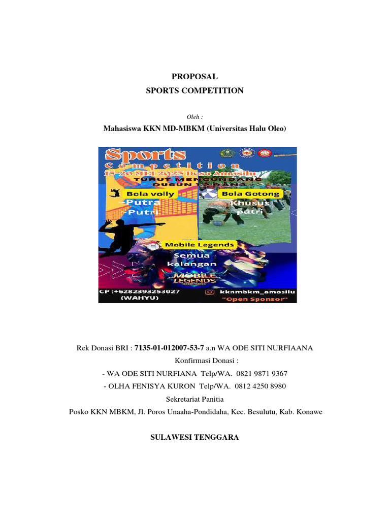 Proposal Kegiatan Porseni Amosilu | PDF | Olahraga & Rekreasi