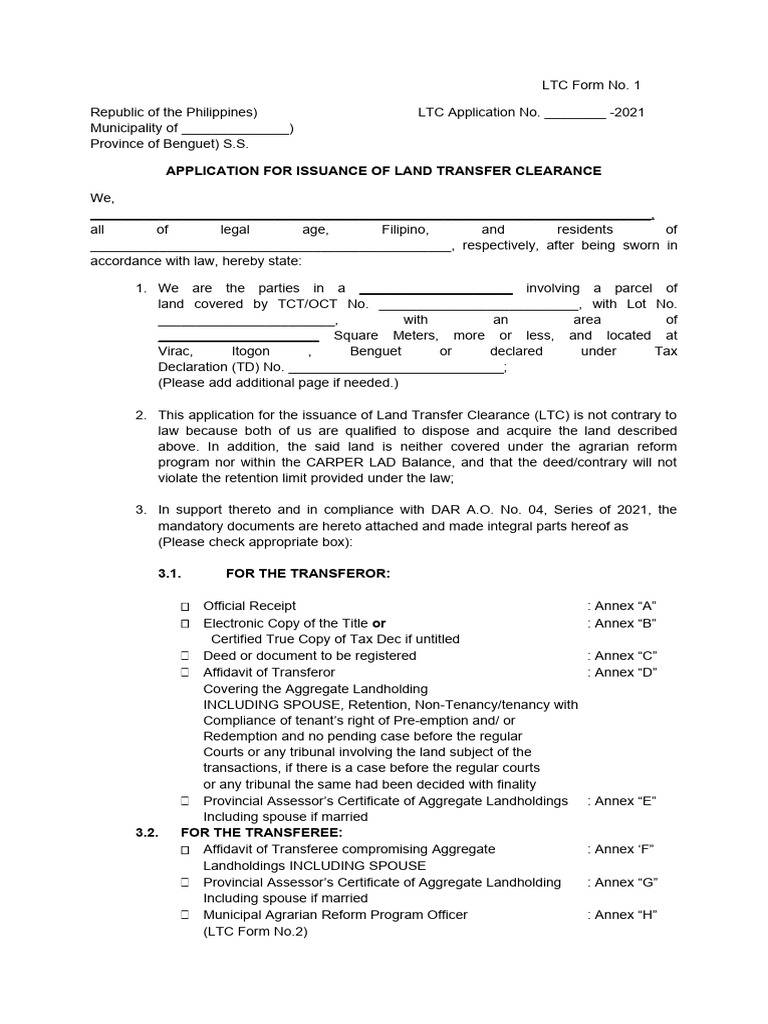 LTC Form - Dar | Download Free PDF | Legal Documents | Public Law