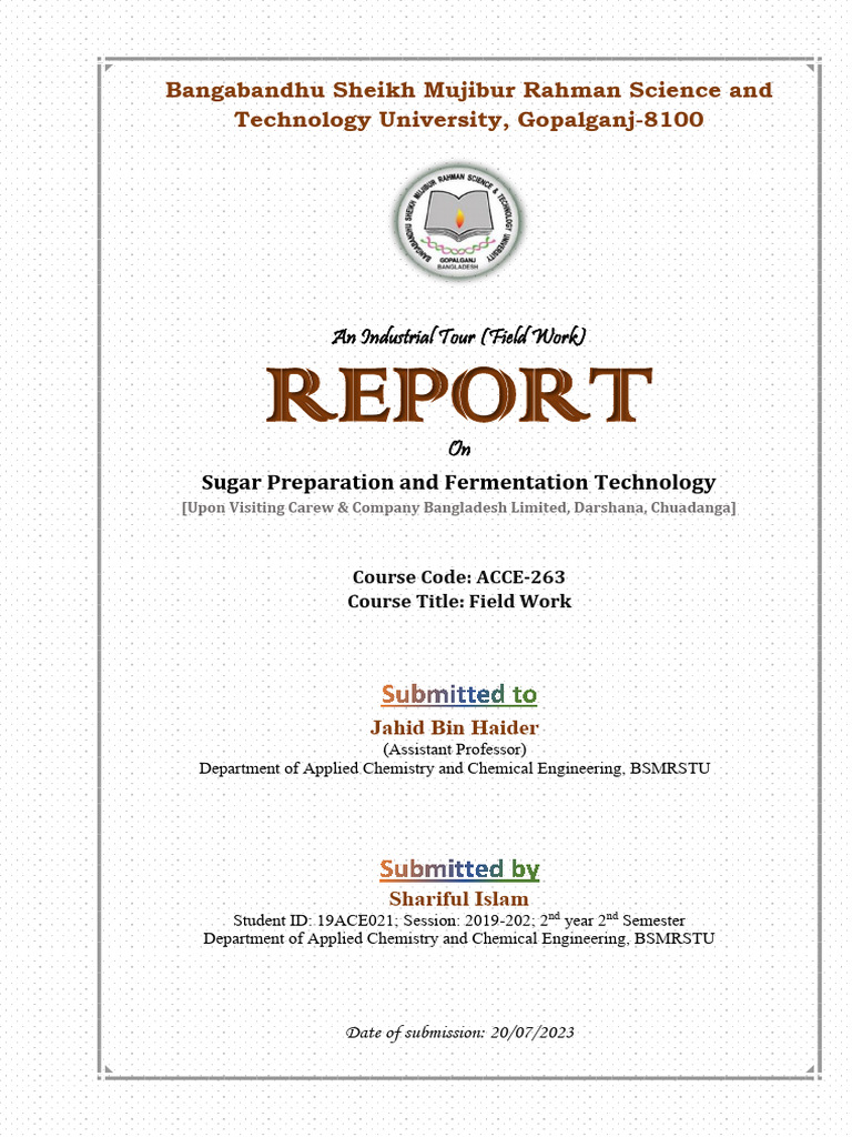 Industrial Report On Carew and Company | PDF | Sugarcane | Packaging ...