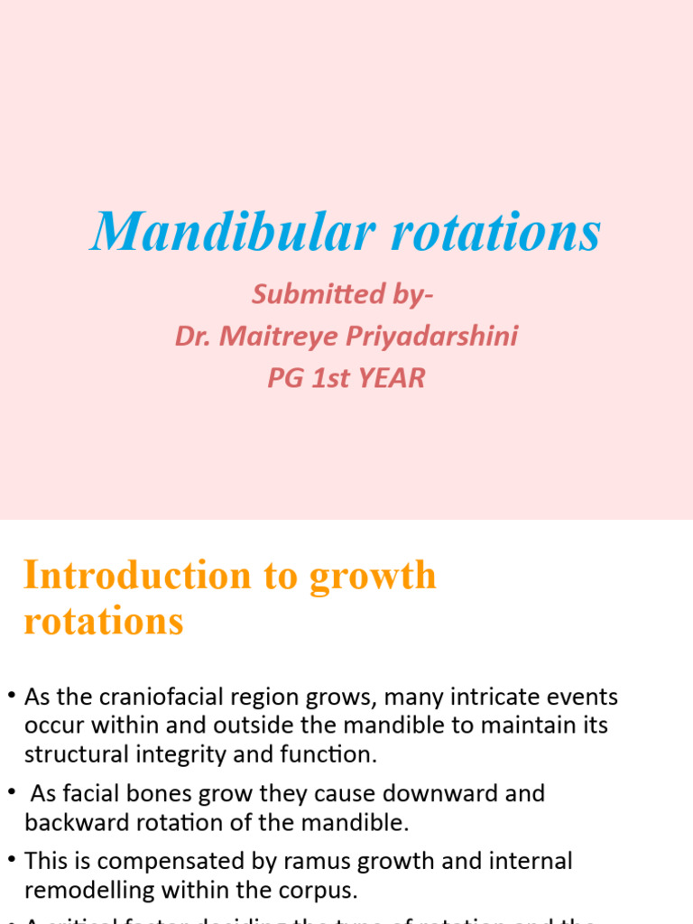 Mandibular Rotation | PDF | Orthodontics | Dental Anatomy