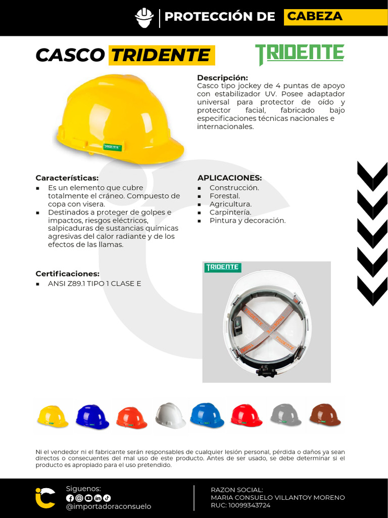 FT - Casco TRIDENTE TRIDENTE CERTIFICADO 1 | PDF