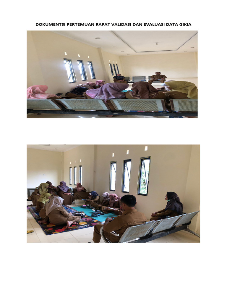 Dokumentsi Pertemuan Rapat Validasi Dan Evaluasi Data Gikia | PDF