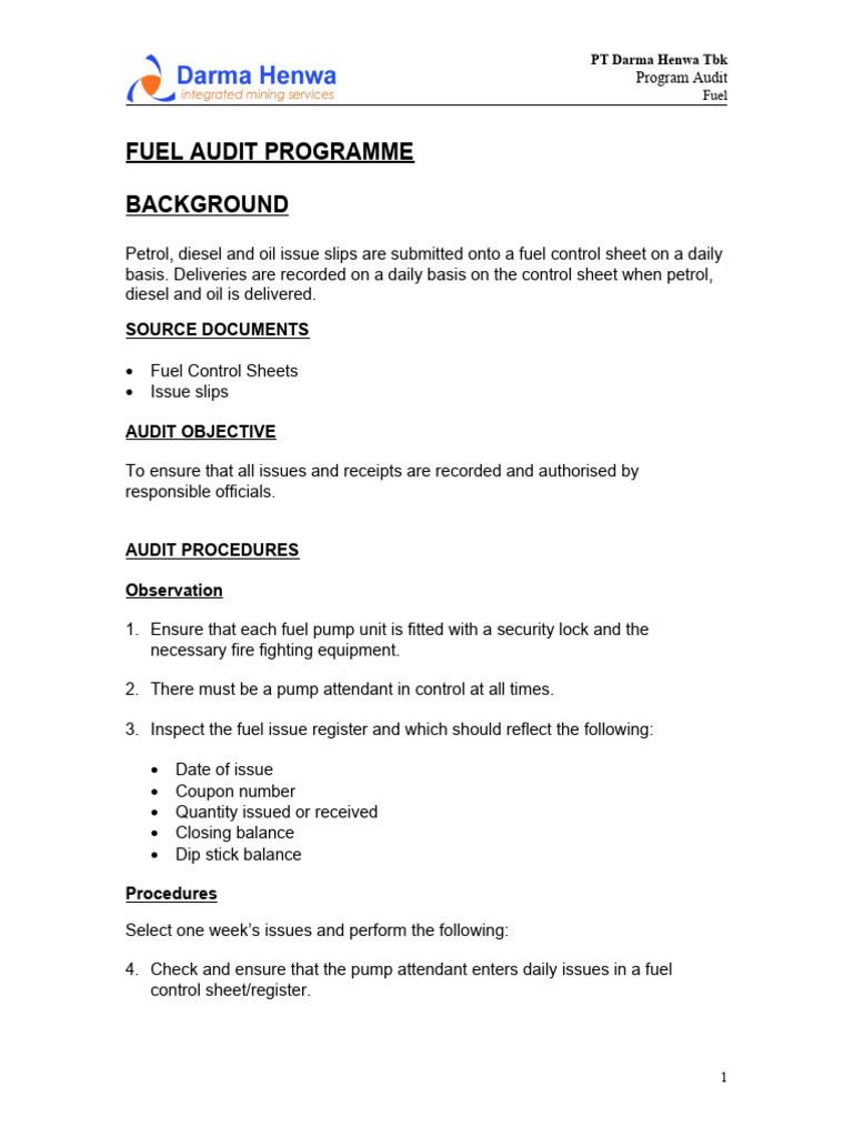 Fuel Inventory-Audit Procedures | PDF | Audit | Gasoline