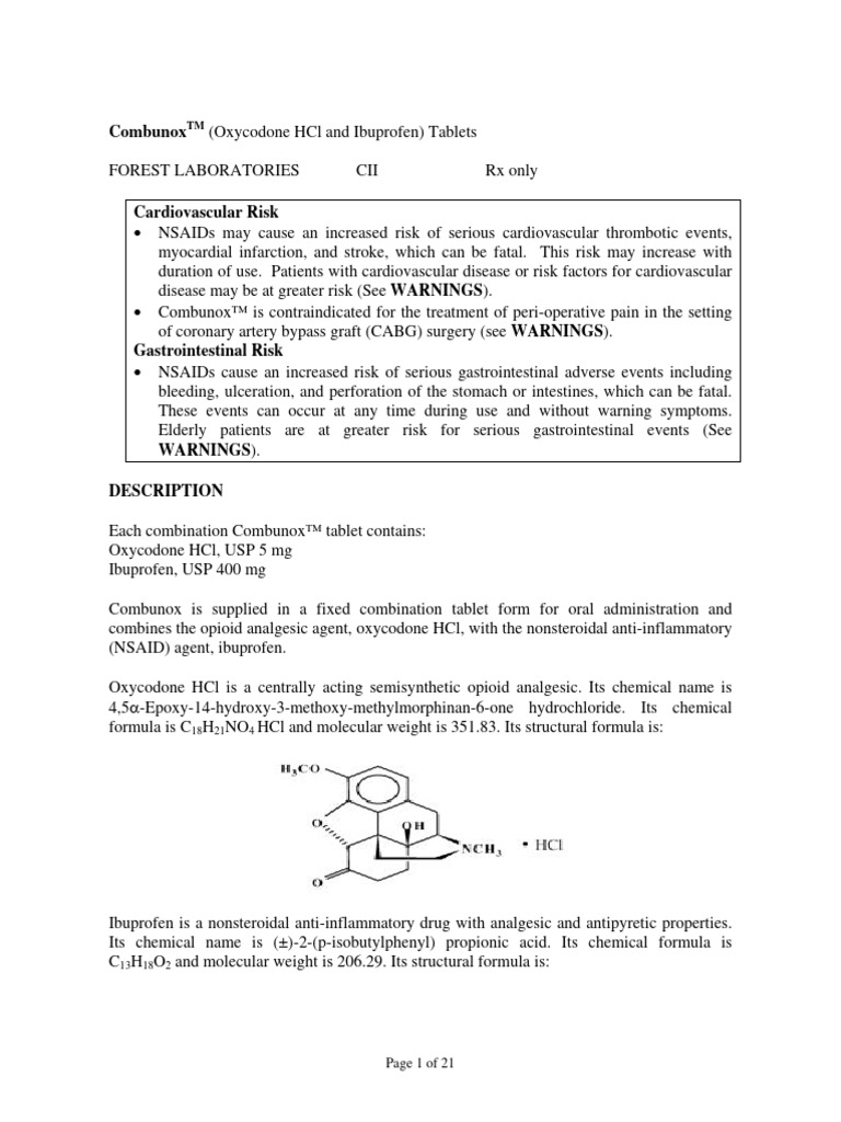 S 006 LBL | PDF | Nonsteroidal Anti Inflammatory Drug | Opioid