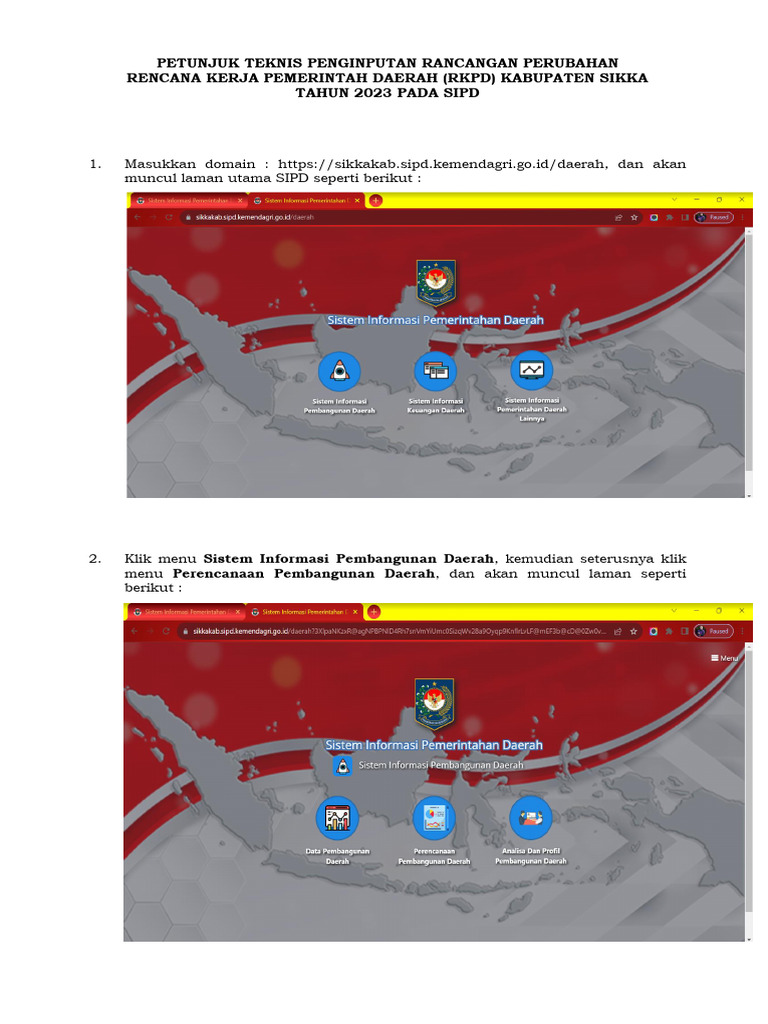 Panduan Input RKPD Sikka 2023 SIPD | PDF